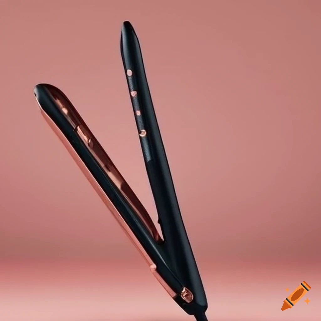 Rose gold flat iron on elegant background on Craiyon