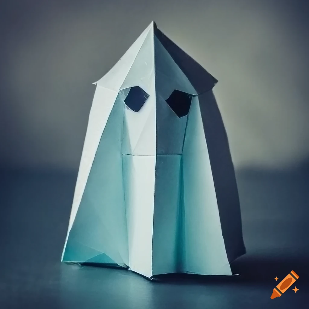 Paper ghost crafted with origami