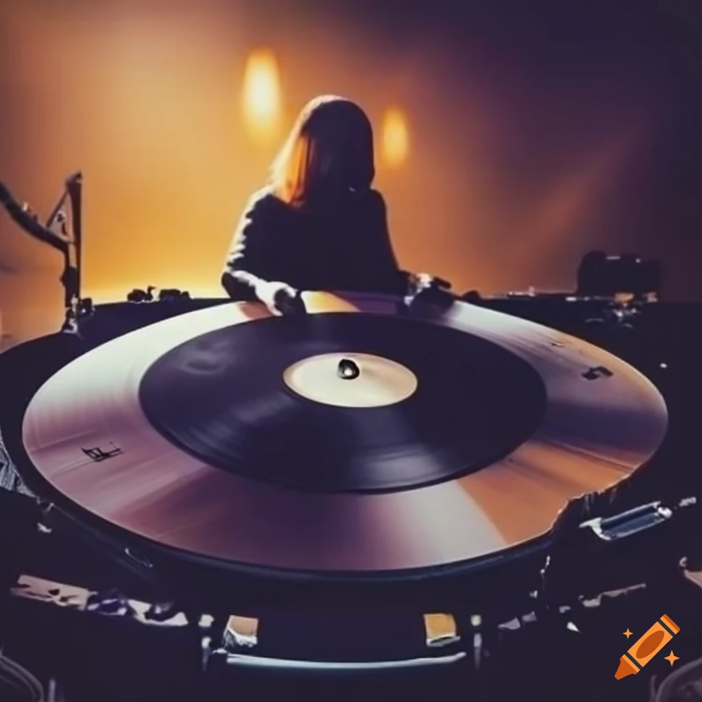 Dj using vinyl records on Craiyon