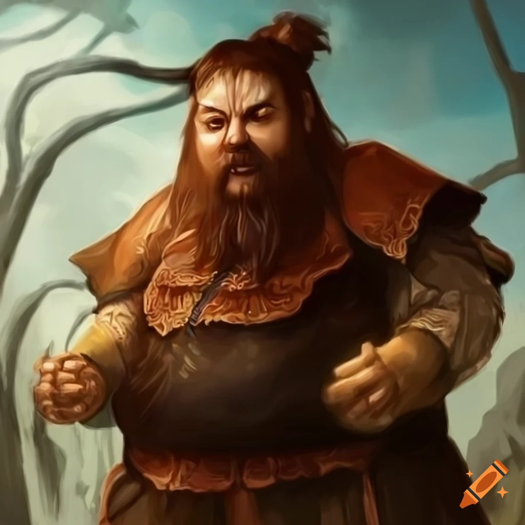Artwork of a dwarf man in ancient chinese clothing
