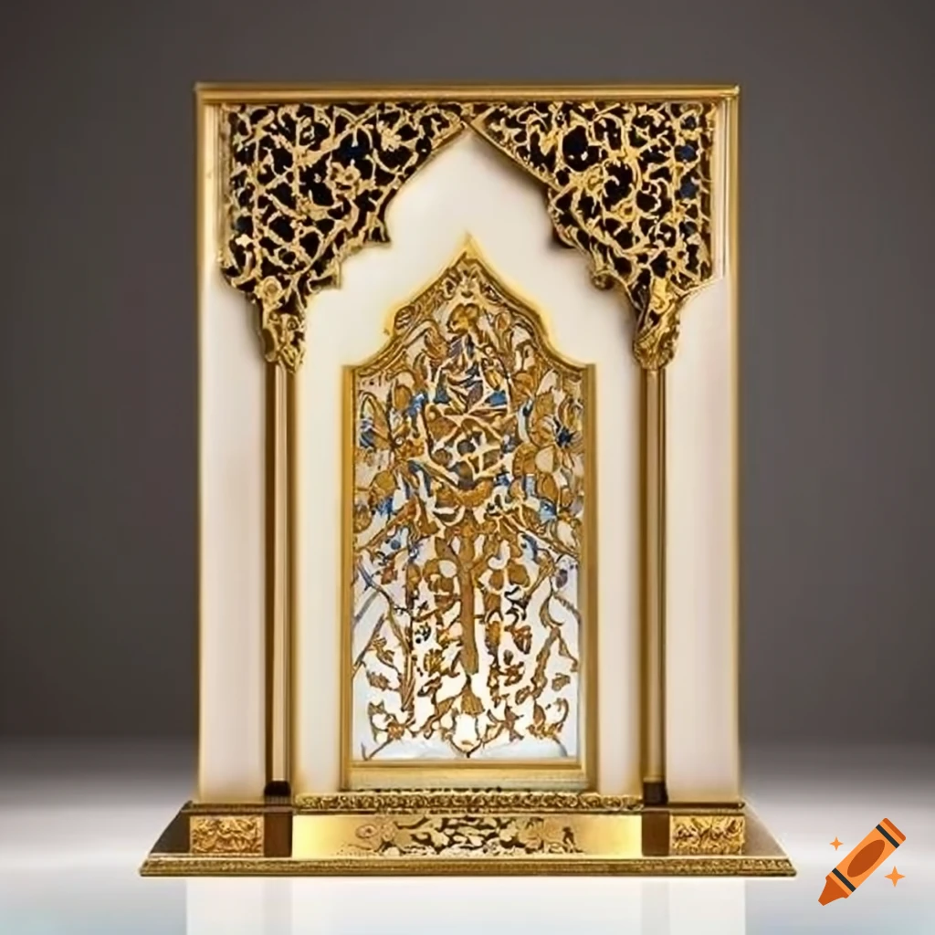 Marble gold entrance altar in islamic art