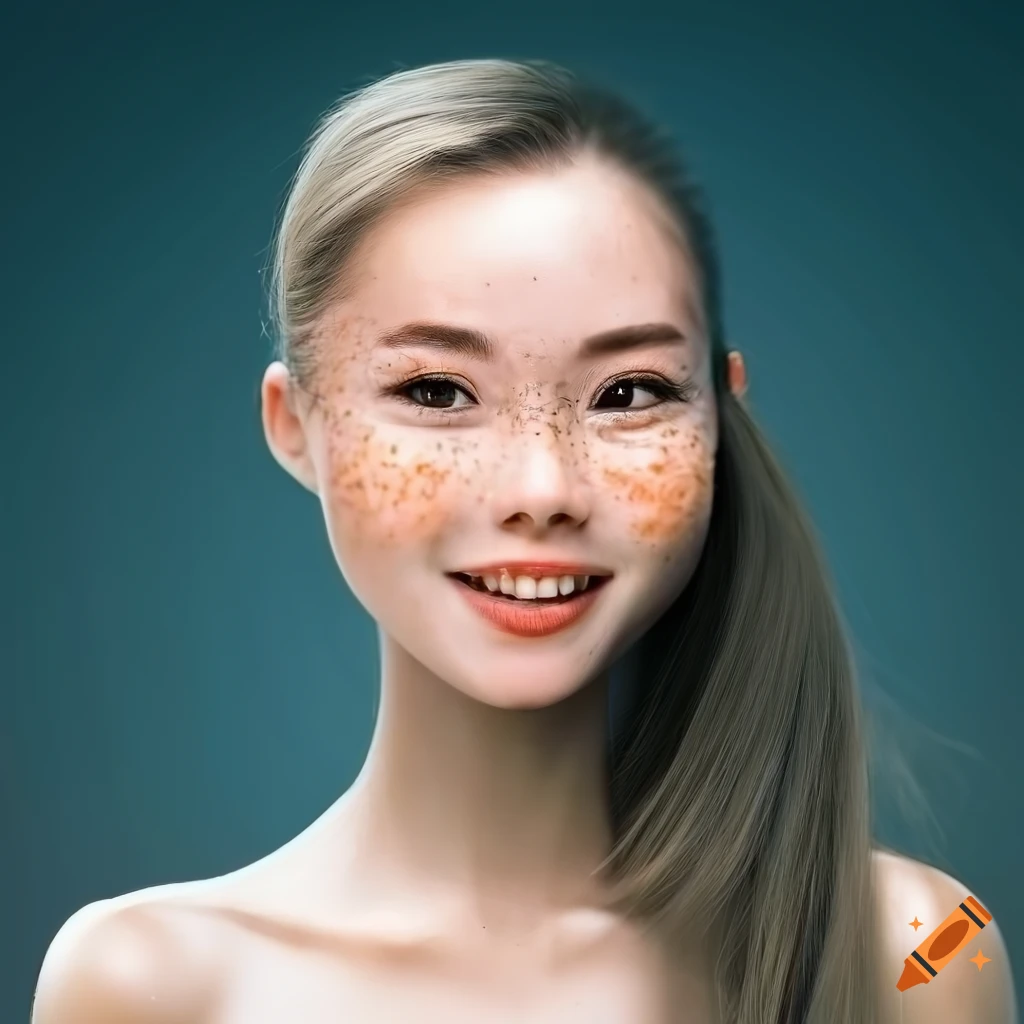 Asian female fighter with dizzy expression on Craiyon