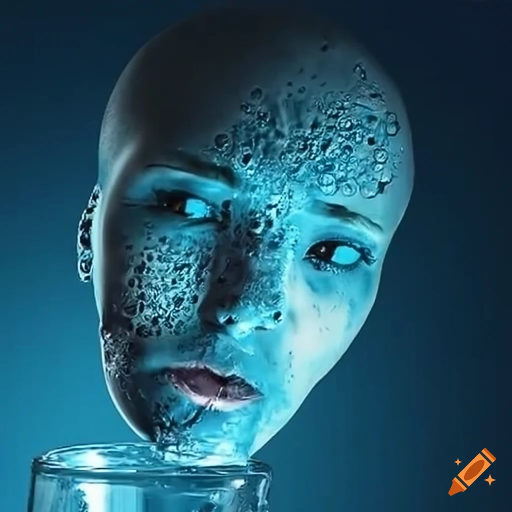 Person drinking contaminated water on Craiyon