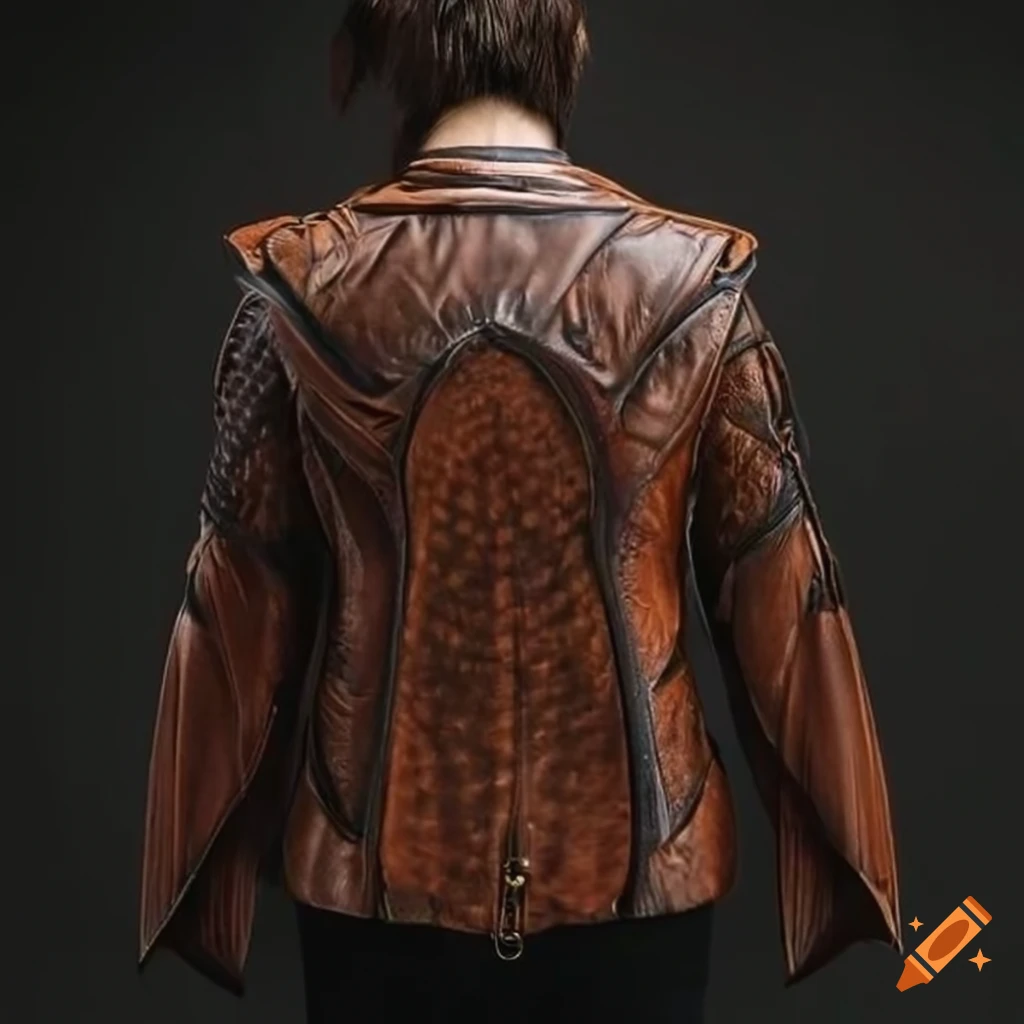 Jacket made of starling wings on leather on Craiyon