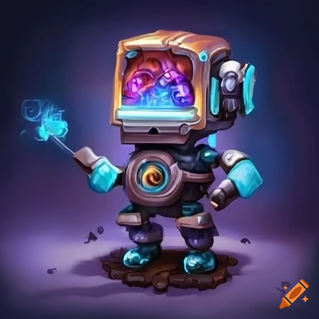 Concept art for a chicken nugget bot boss on Craiyon