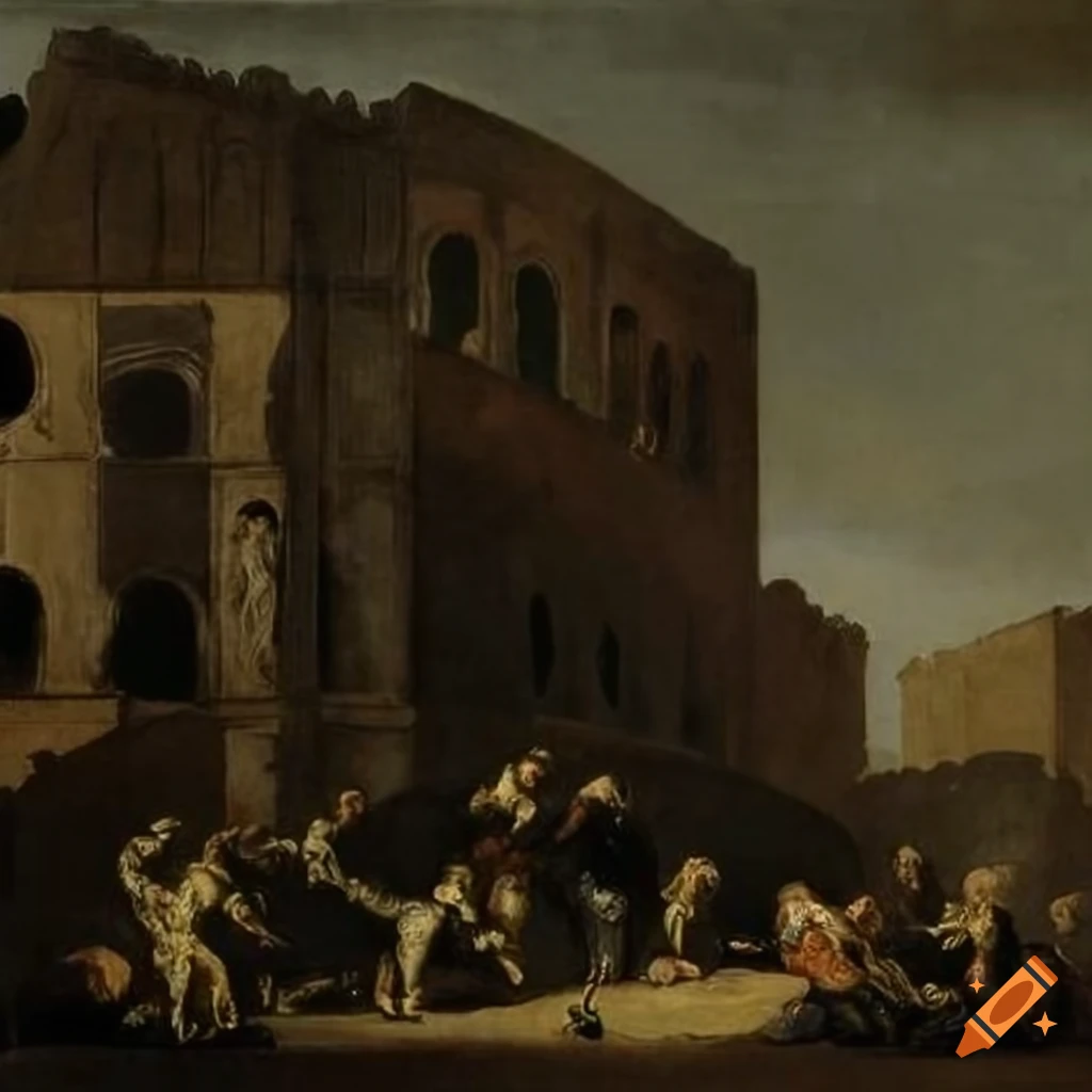 Goya's painting of prisoners in revolt on Craiyon