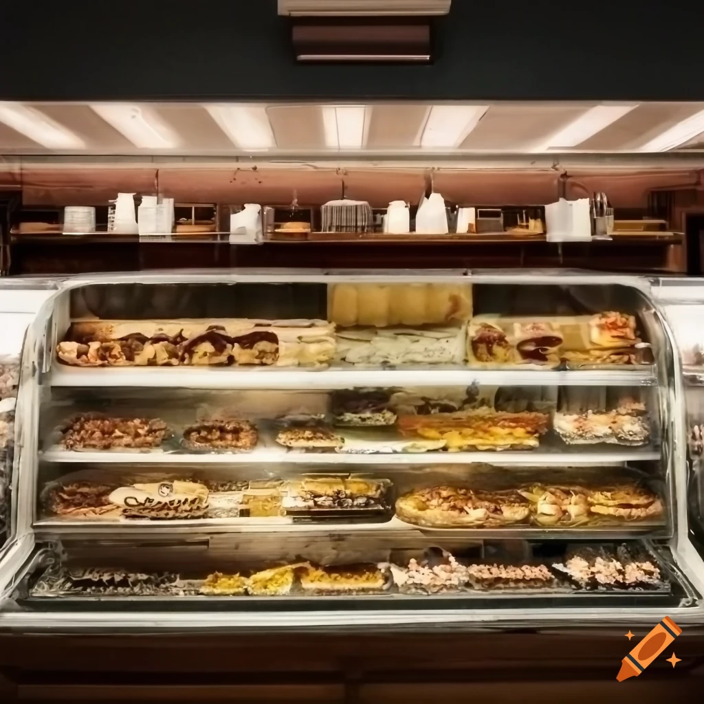 Interior of a cake shop during the day on Craiyon