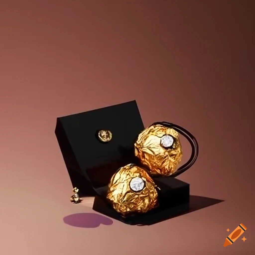 Black collaboration packaging of ferrero rocher and chanel on Craiyon