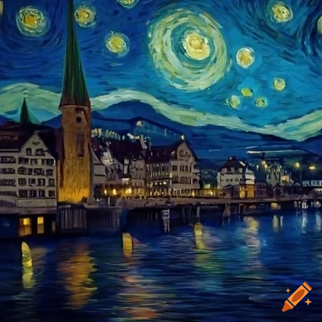 Monet-style painting of zurich cityscape on Craiyon