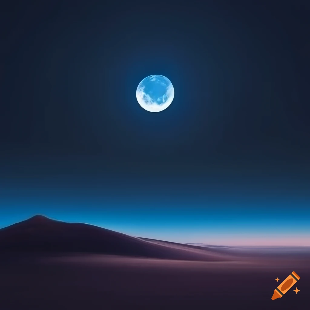 Desert Night Sky Moon
