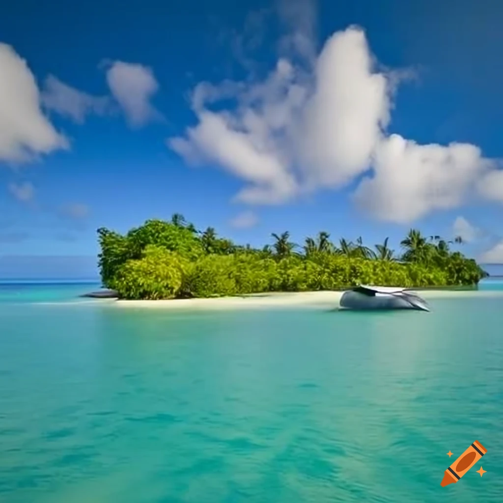 Frutiger Aero version of Aitutaki, Cook Islands on Craiyon