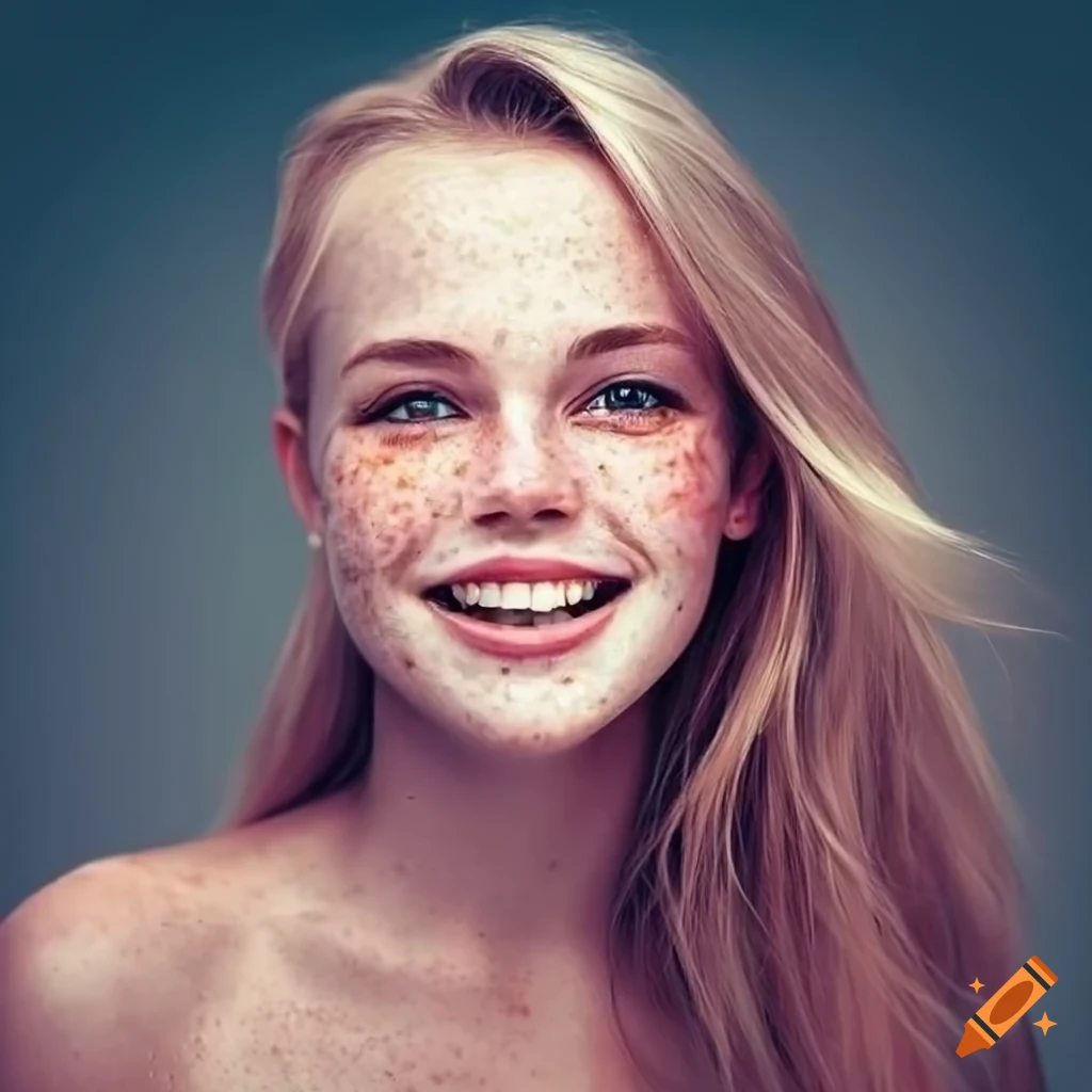 Portrait Of A Pretty Young Woman With Freckles And Blonde Hair On Craiyon