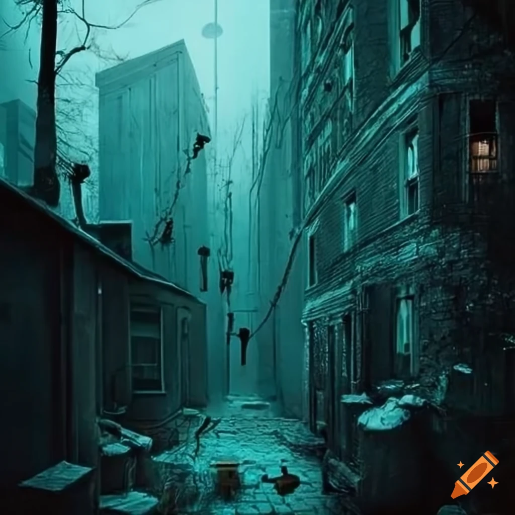 Creepy urban backyard