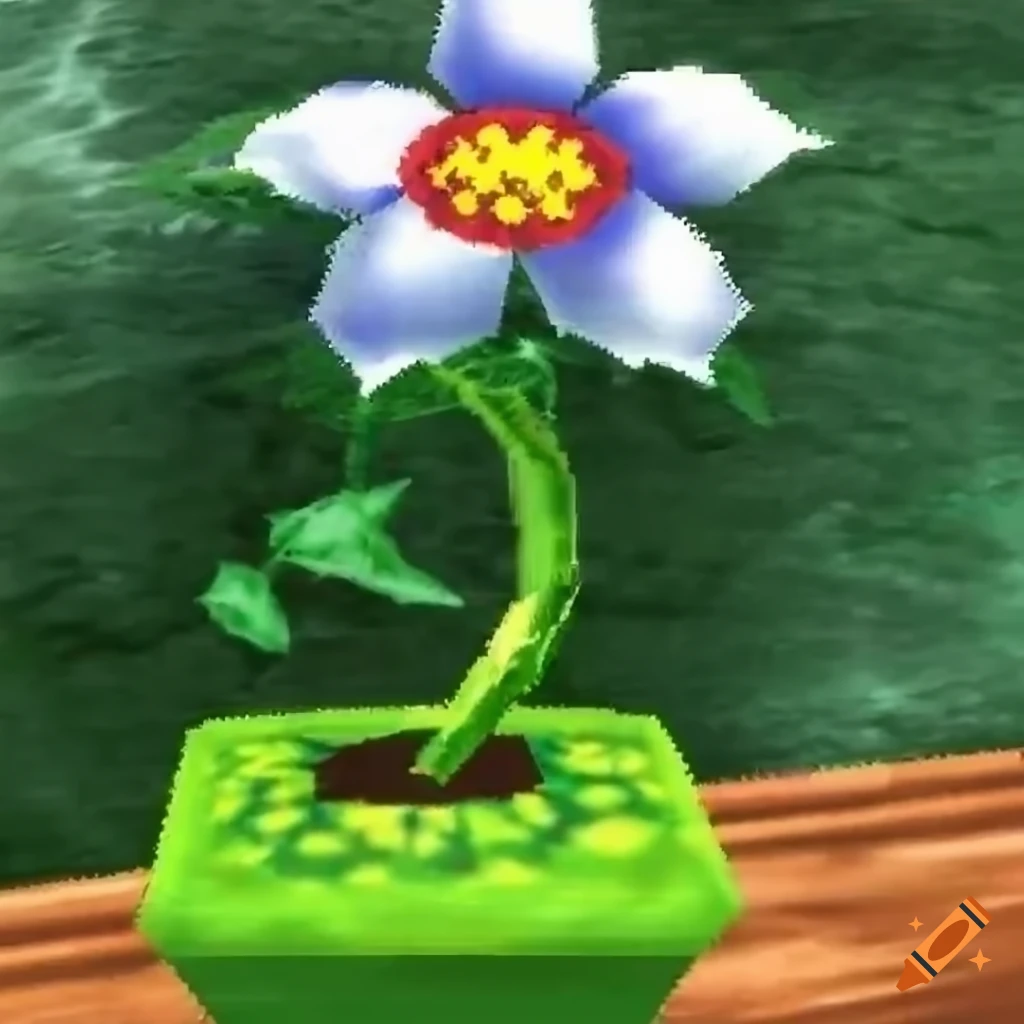 Bonsai flower in a retro n64 style