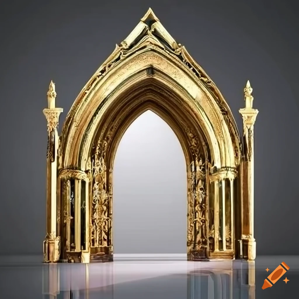 Marble and gold gothic art entrance