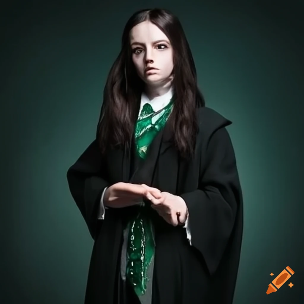 Slytherin witch in a dark robe
