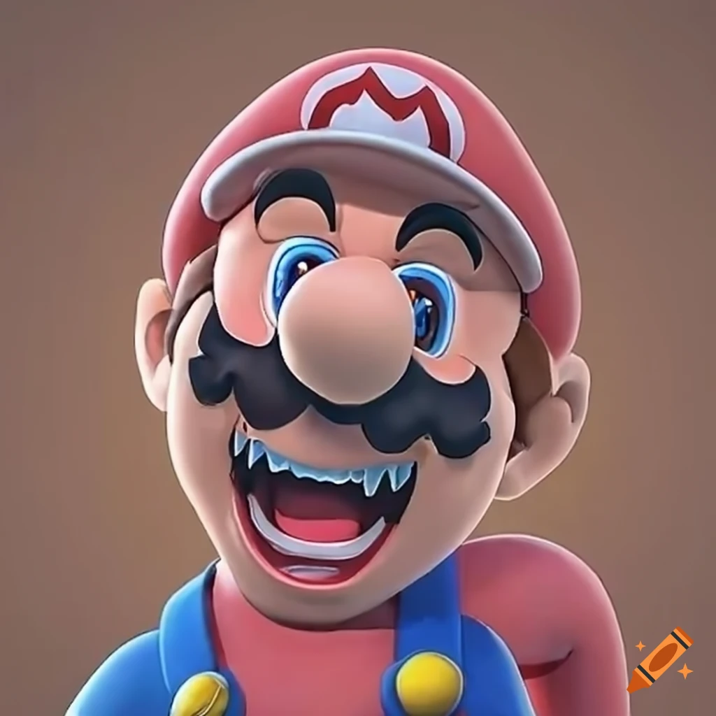 Super mario laughing at a joke