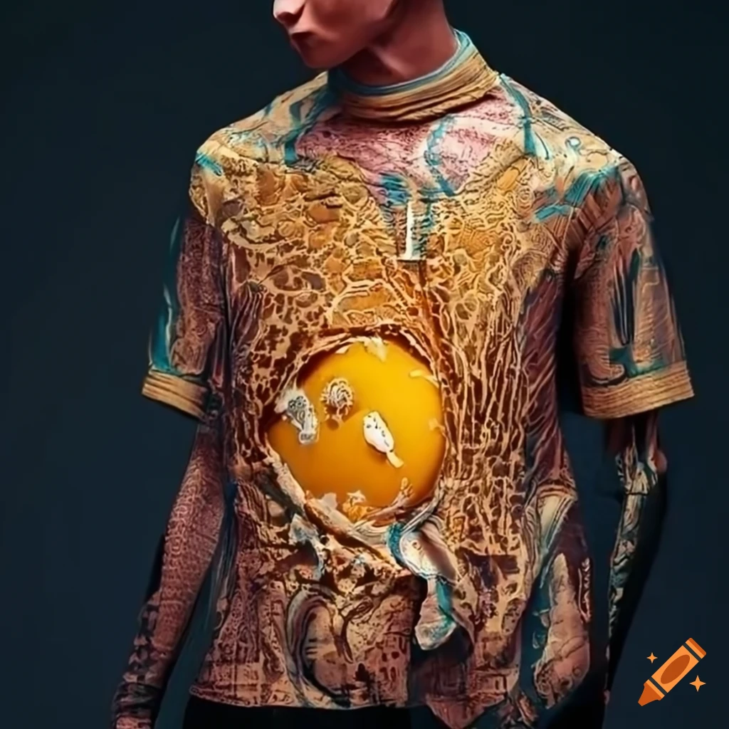 Men's shirt with egg and yolk design