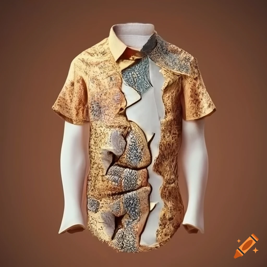 Men's shirt with cracked egg shell and yolk design