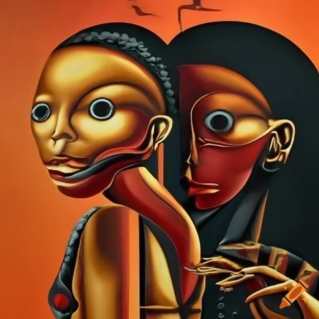 Surrealistic abstract african tribal art