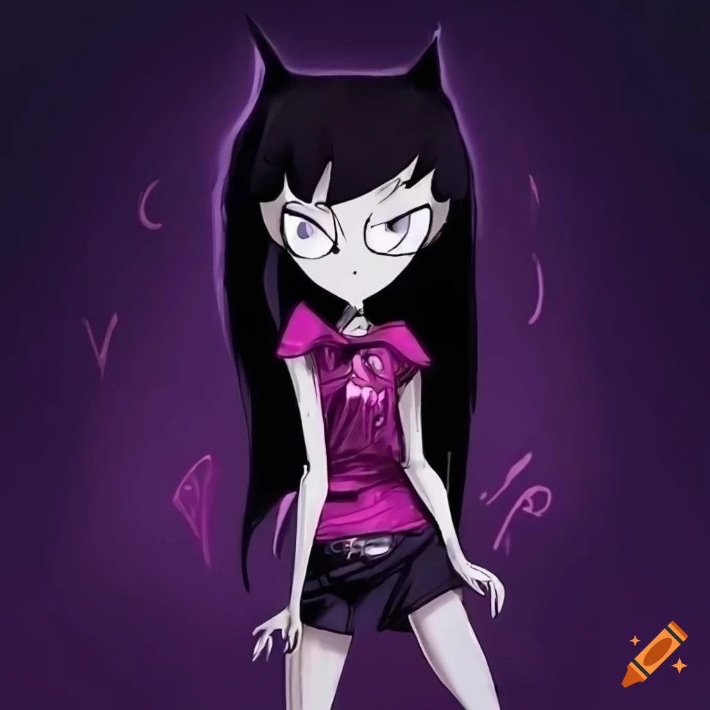 3d animation scene with goth baddie buttercup holding a money bag on ...