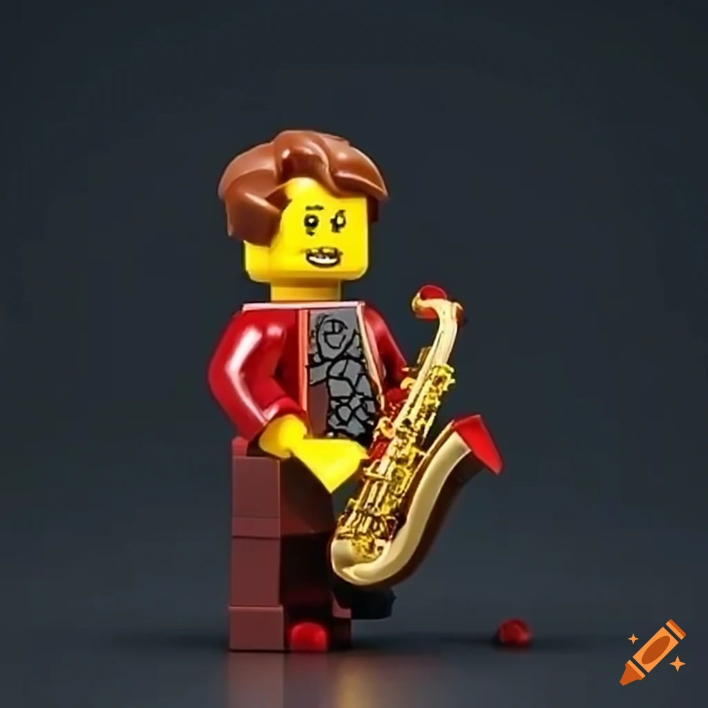 Happy yellow lego man holding a waffle on Craiyon