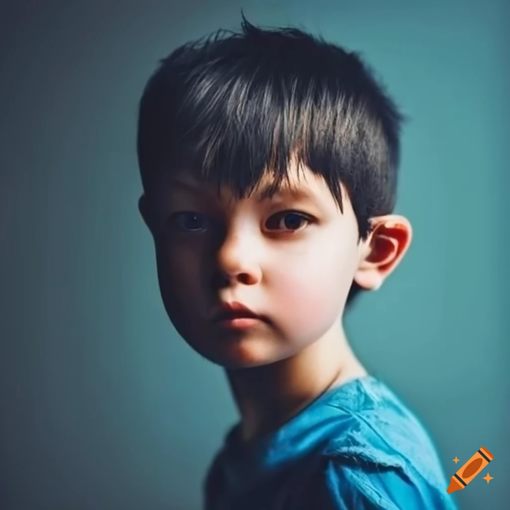 Boy with brown skin wearing plaid collared shirt and glasses on Craiyon