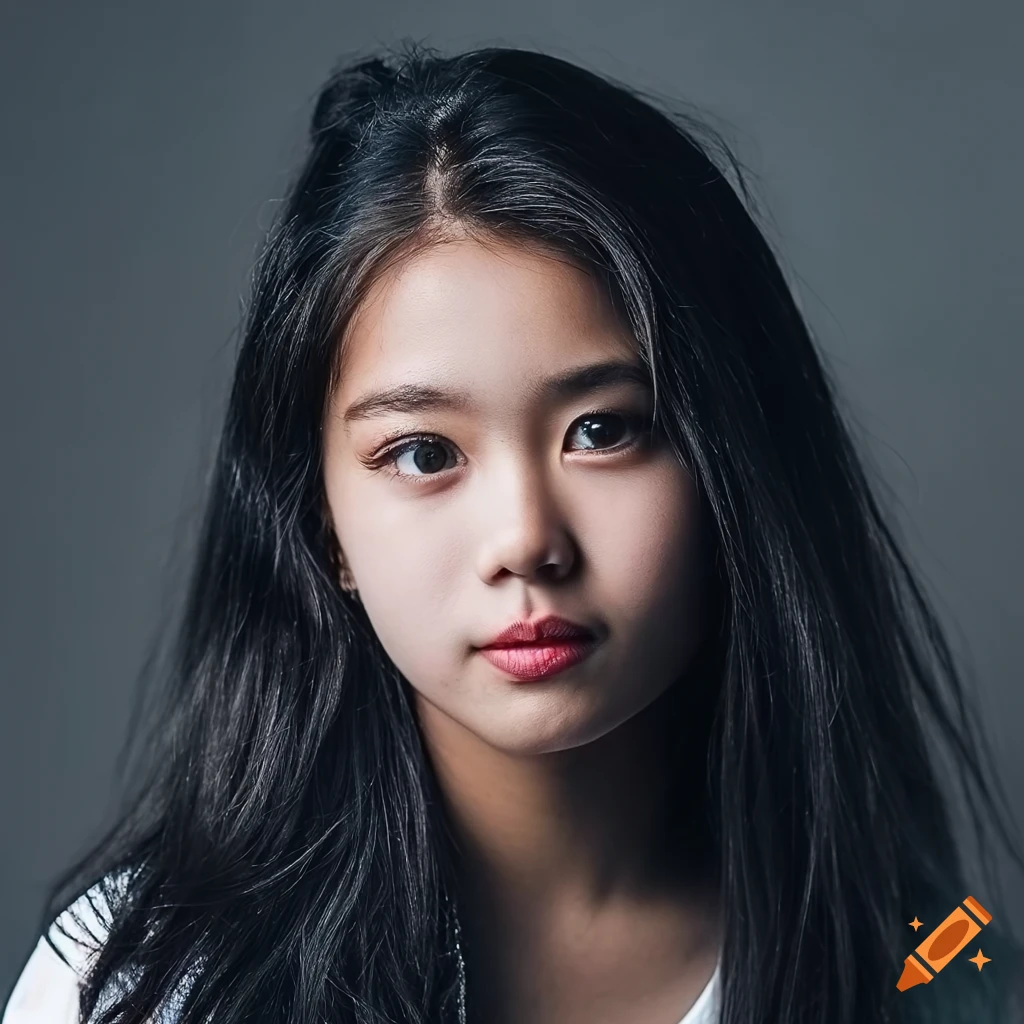 Portrait of a determined and kawaii 14-year-old actress on Craiyon