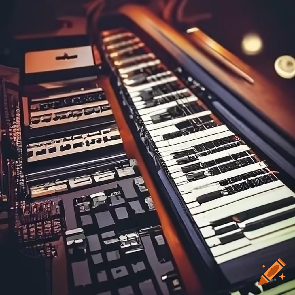 Computer-music instrument with integrated keyboard and gesture control on Craiyon