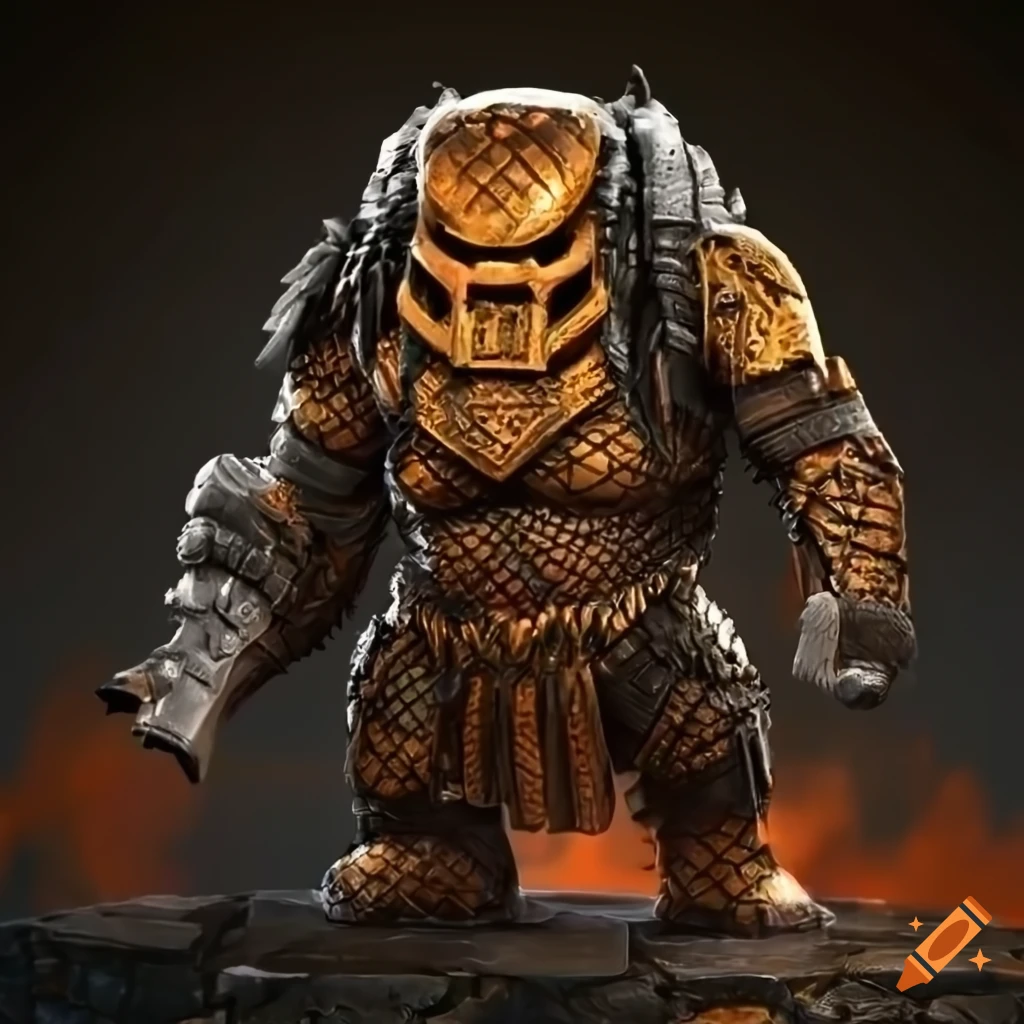 Illustration of a heavily armored dwarf warrior on Craiyon