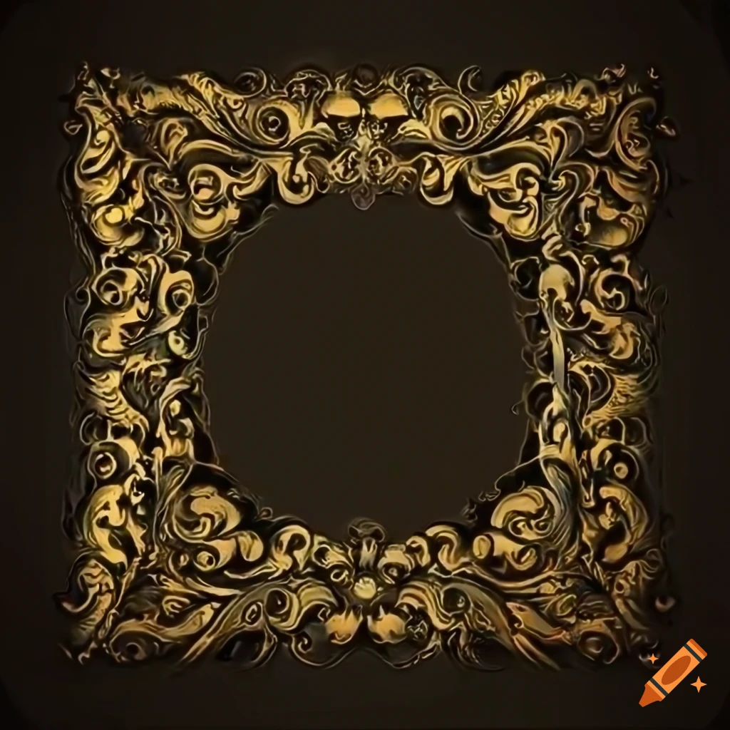 Gold metallic corner borders on a transparent background on Craiyon