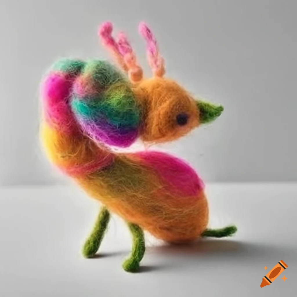 Fashionable creatures made of felted wool