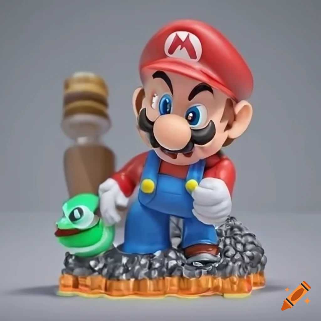 Super mario holding a gatling gun on Craiyon