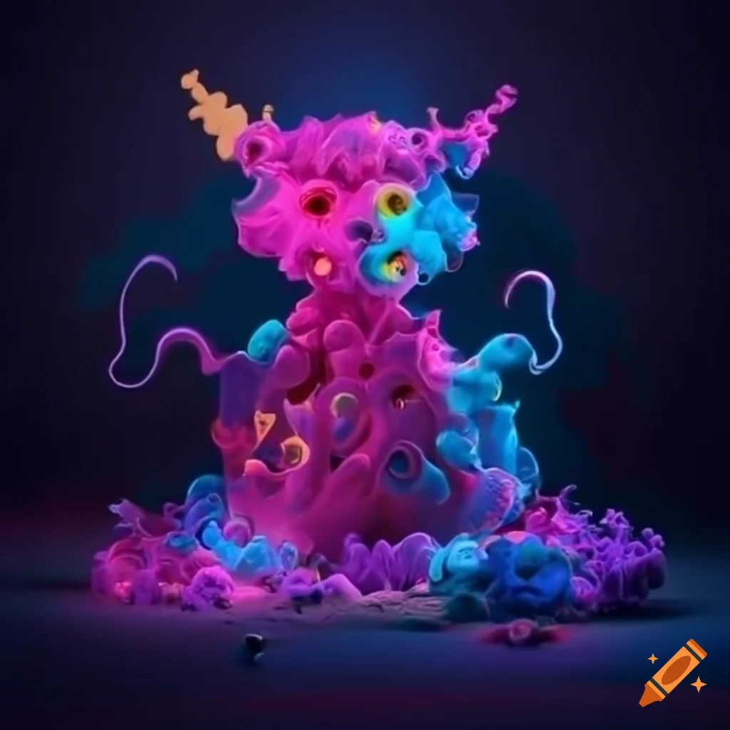 Mythical creatures and mutant omega mart lemon fruit monster in a ...