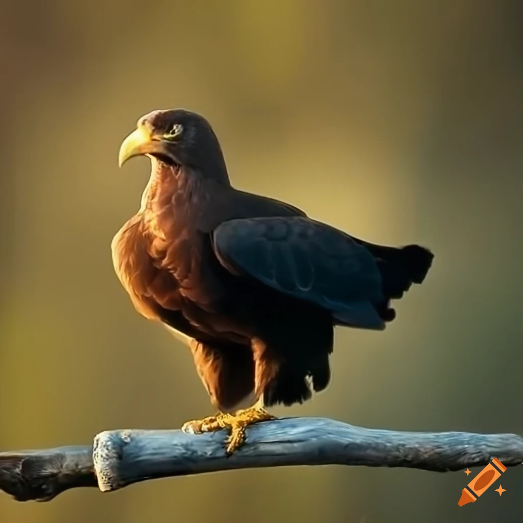 Fantasy green hawk diving in the sunset on Craiyon