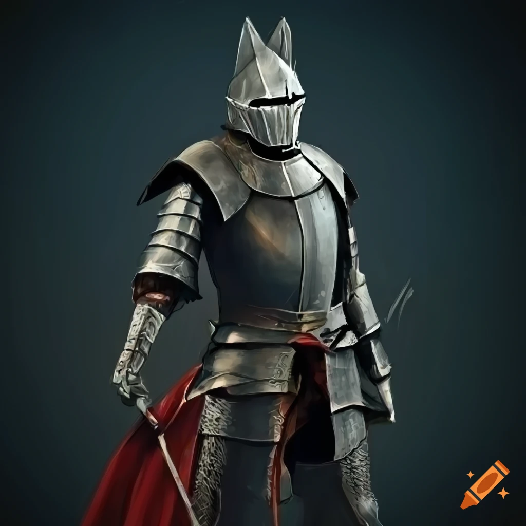 Image of a knight in wolf armor on Craiyon