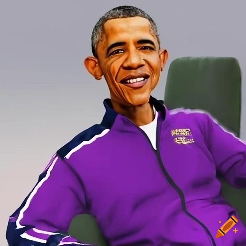 Image of obama in a purple tracksuit on Craiyon