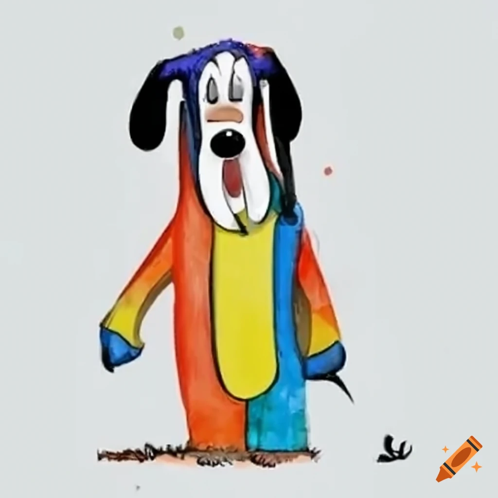 Droopy the dog dressed in a road man costume