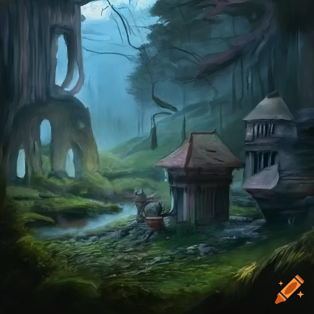 Hyper-realistic whimsical fantasy landscape