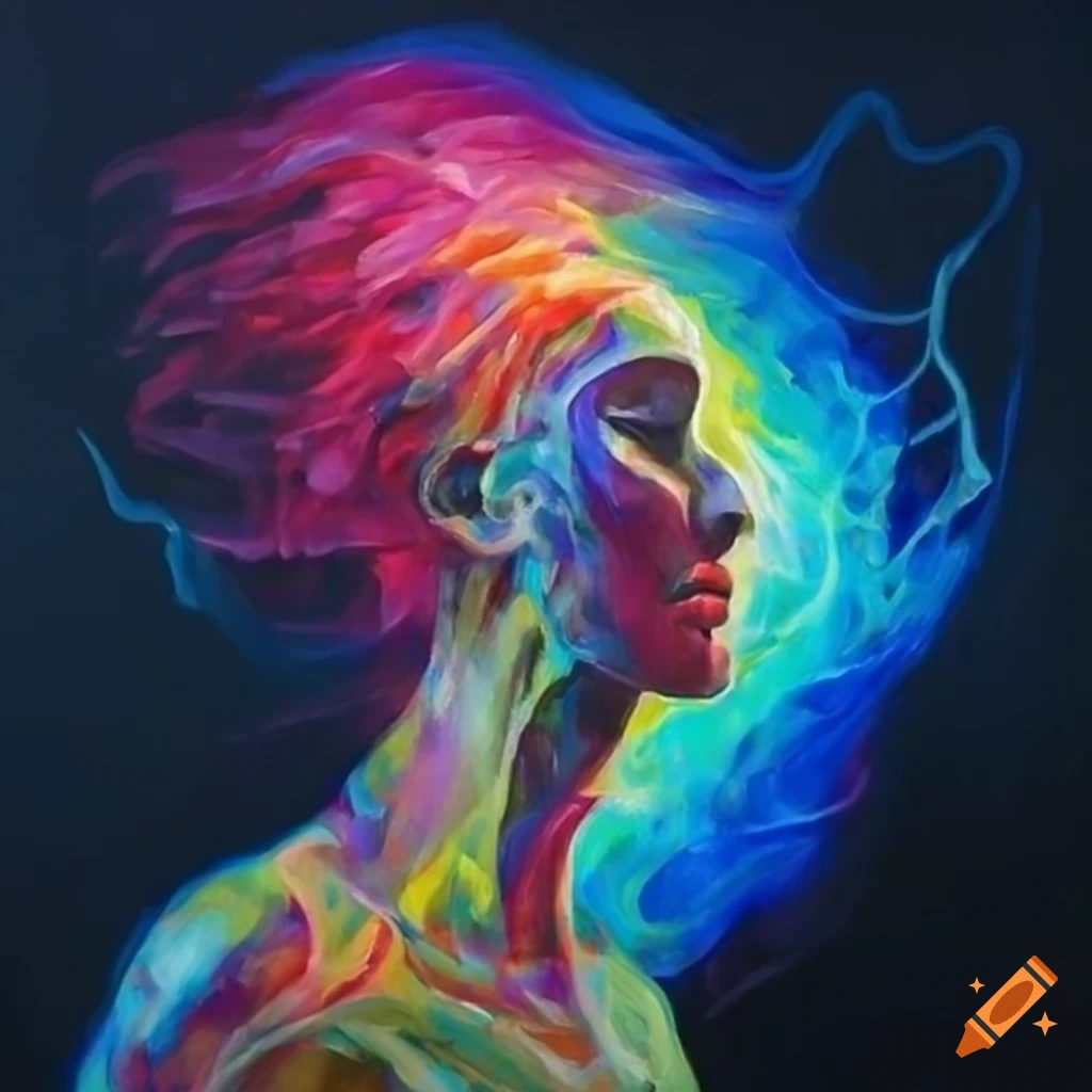 Painting of figure surrounded by electric energy on Craiyon