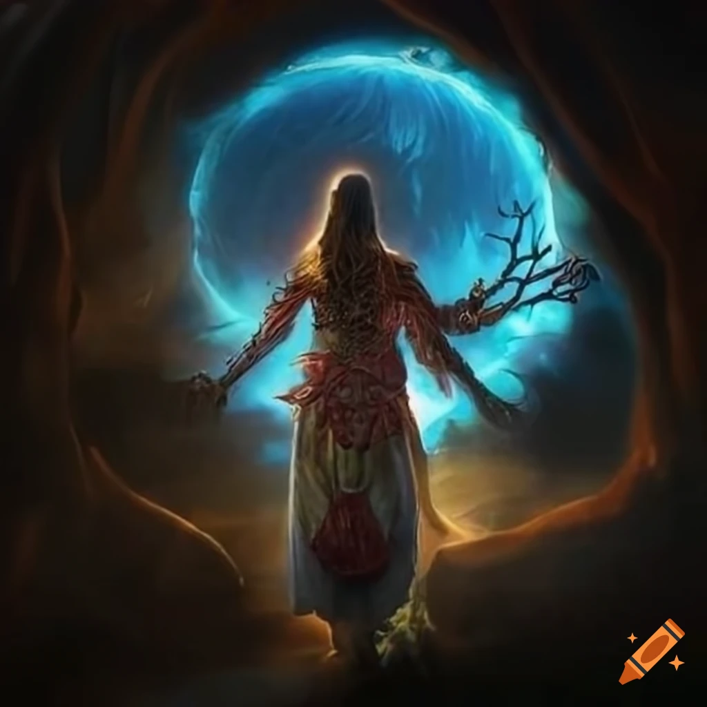 Artwork of akashic ancient shaman on Craiyon