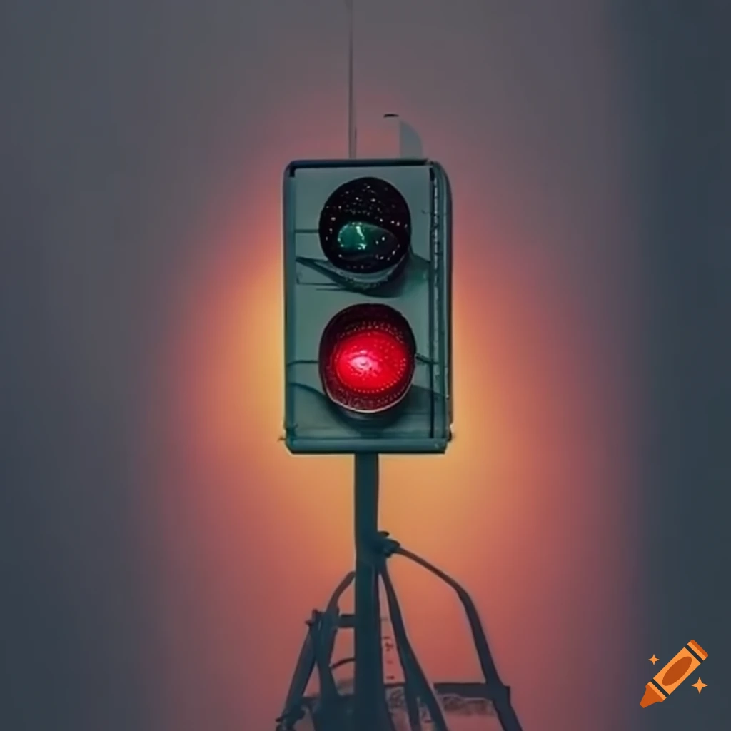 Traffic light with legs on Craiyon