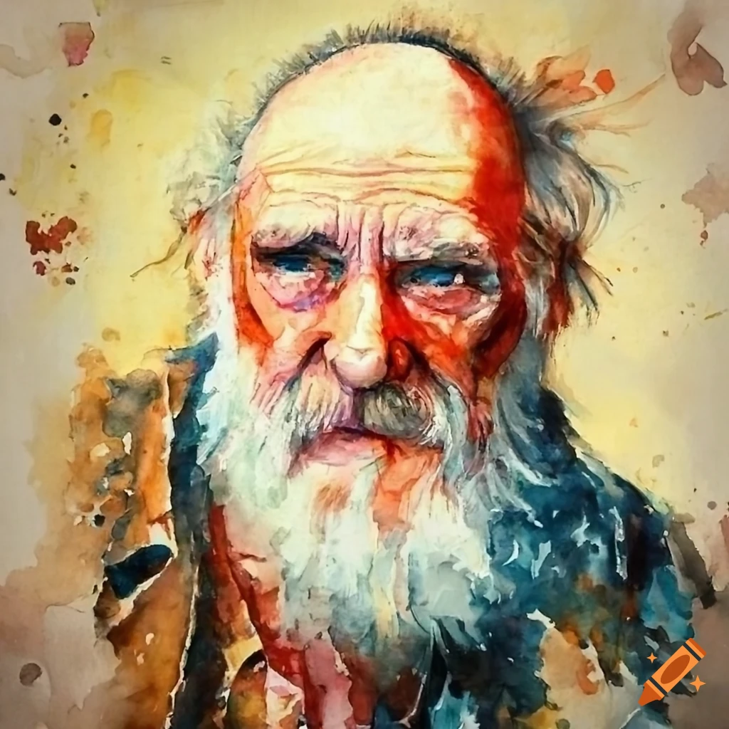Painting of an elderly man with a beard