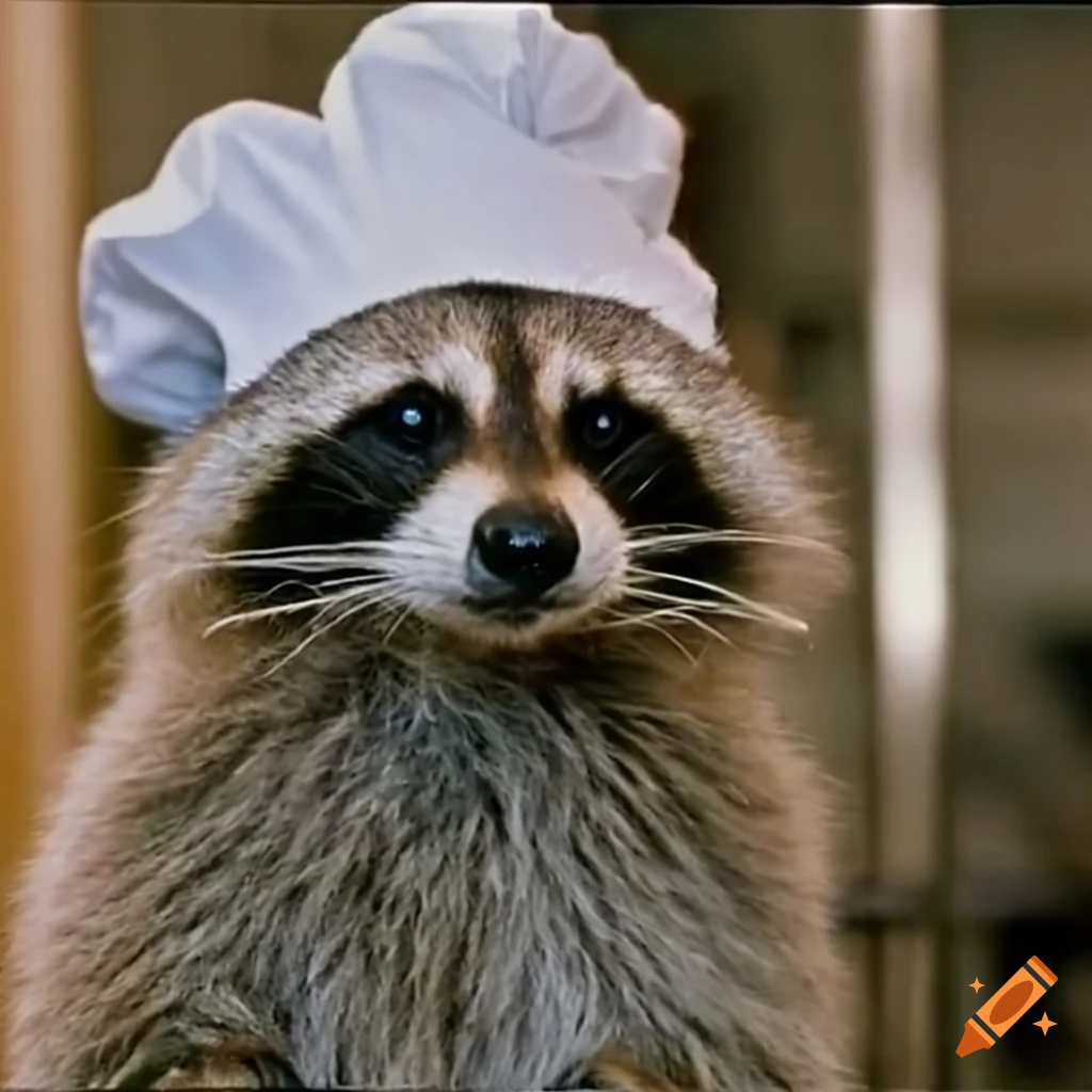 Raccoon chef in a kitchen on Craiyon