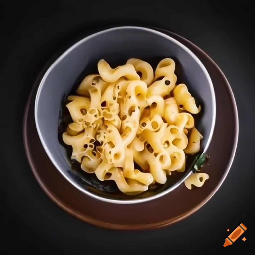 Macaroni and cheese pasta with a red cherry on top on Craiyon