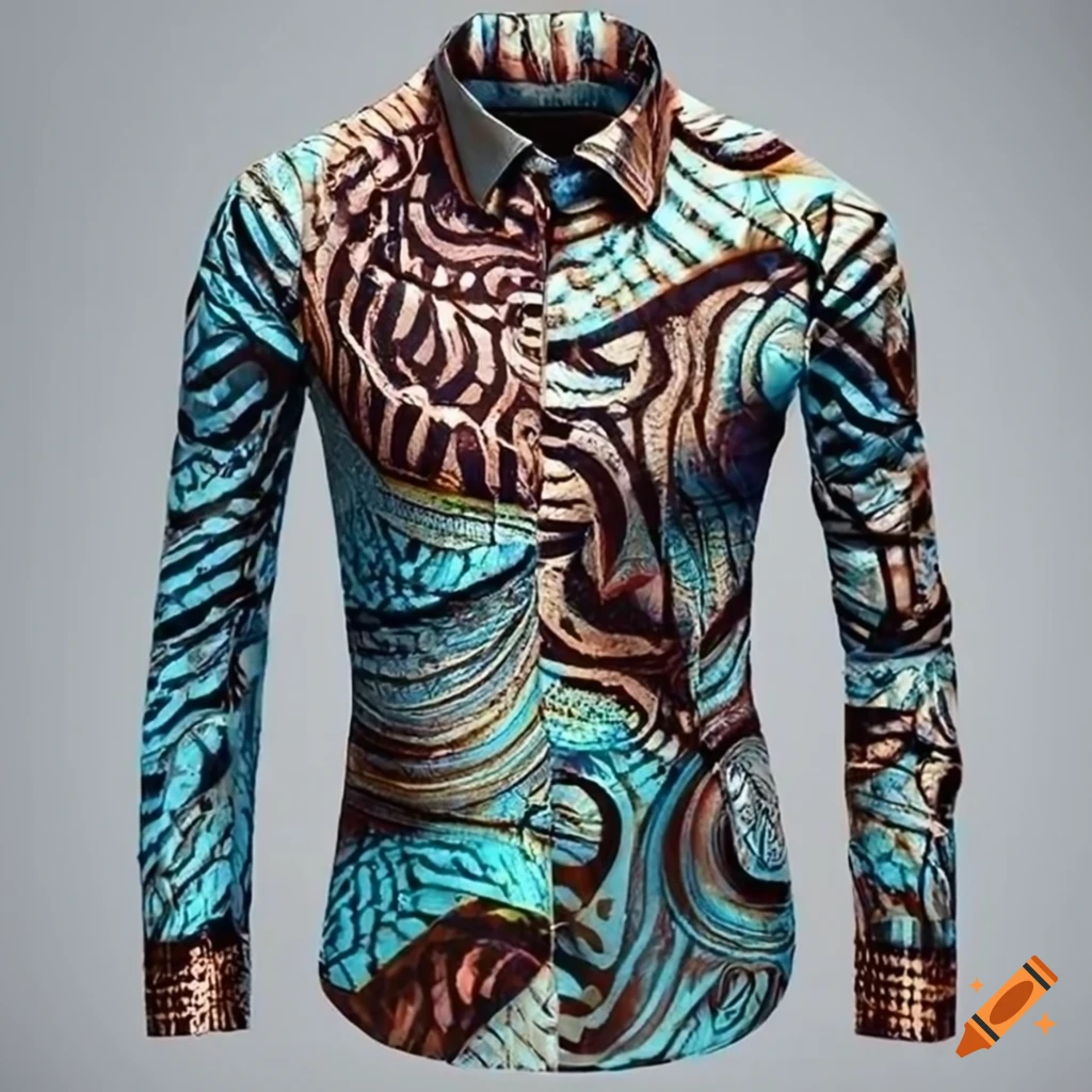 Stylish men's shirt with insect patterns on Craiyon