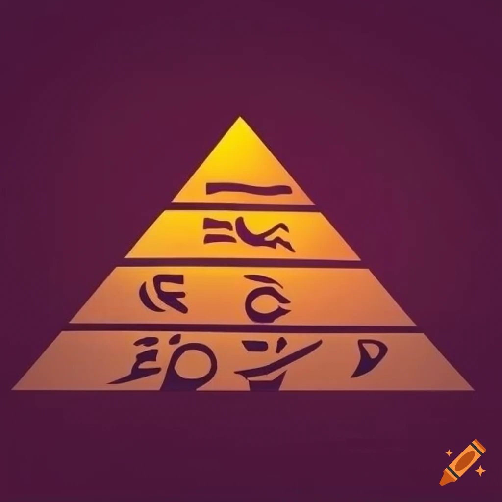 Stylized logo with egyptian pyramid and hieroglyphs on Craiyon