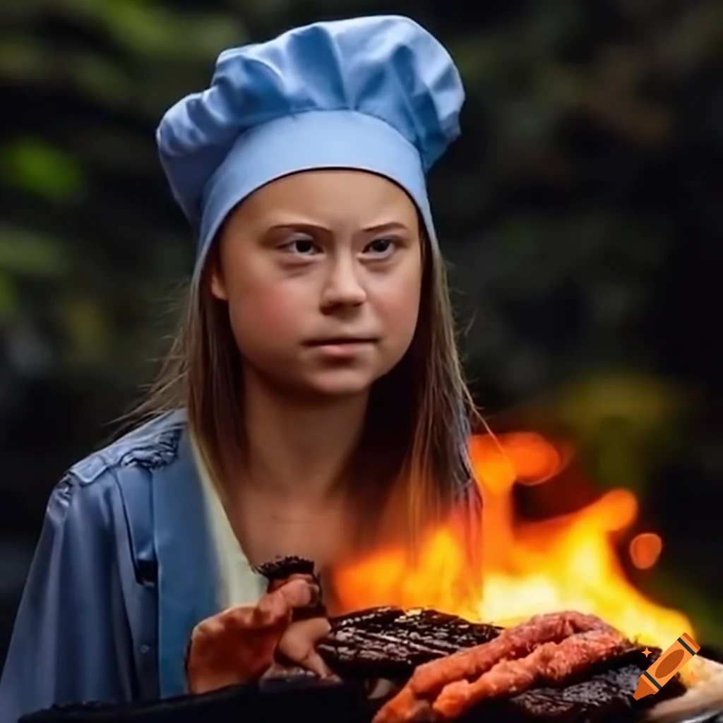 Greta thunberg holding a cheeseburger on Craiyon Greta thunberg holding a cheeseburger on Craiyon