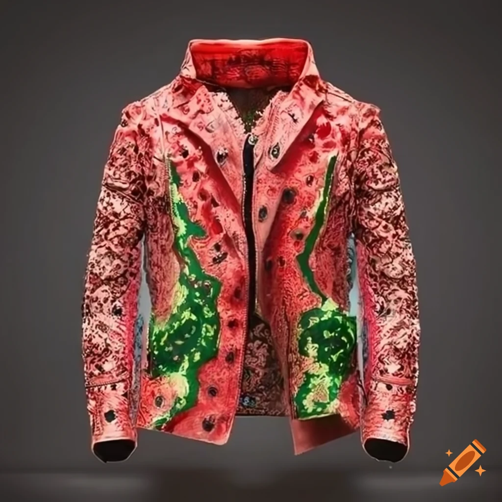 Men's jacket with watermelon details on Craiyon