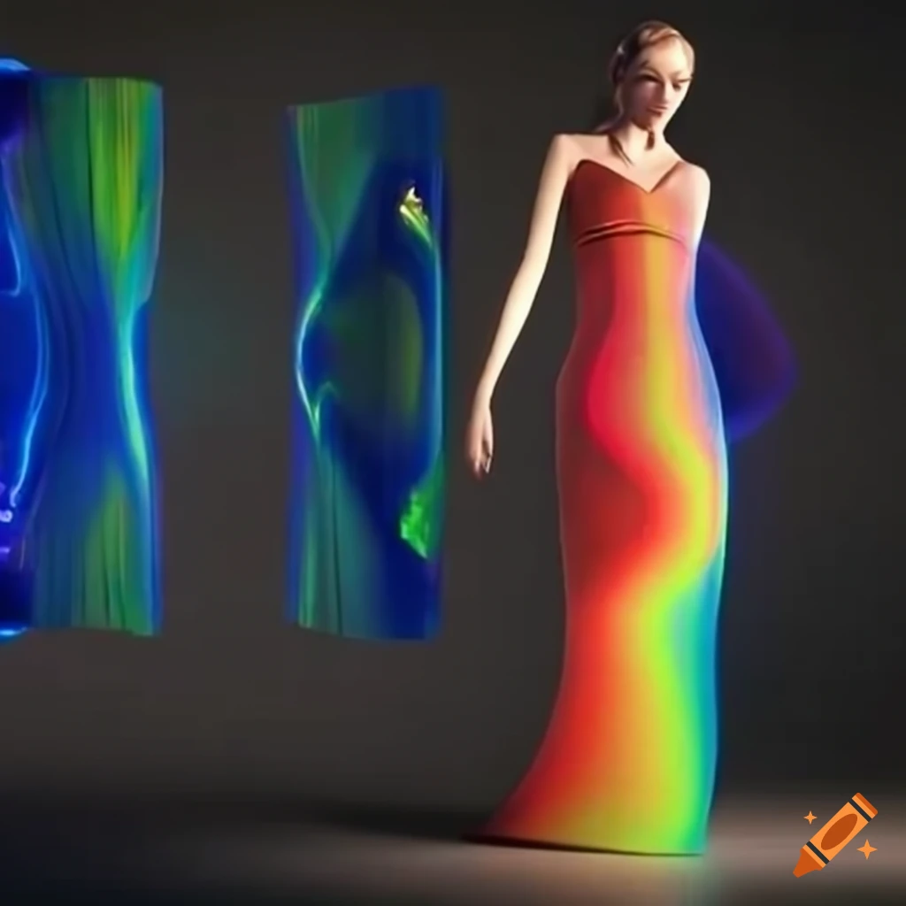 Dress made of colorful OLED screens on Craiyon